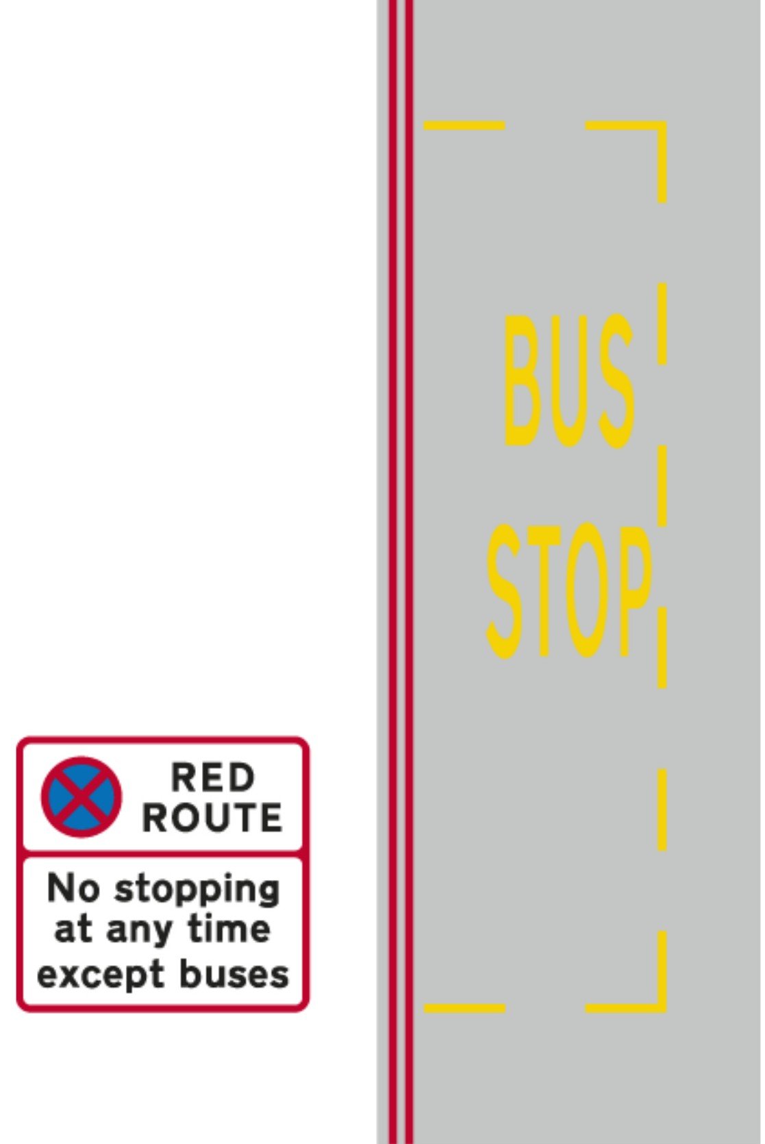 7-red-route-road-bus-stop - Driver Training Theory Test
