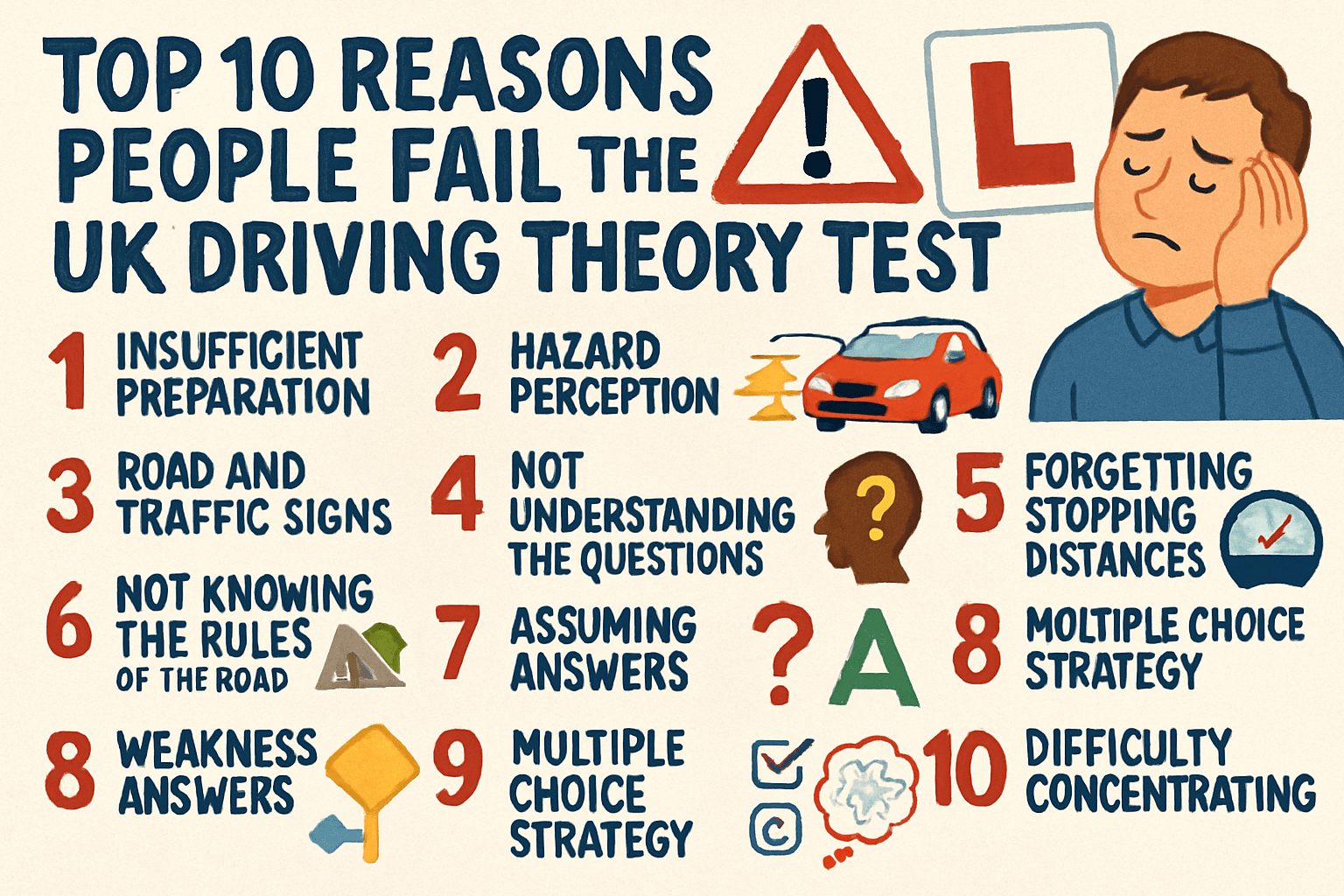 Top 10 Reasons People Fail the UK Driving Theory Test - Driver Training ...